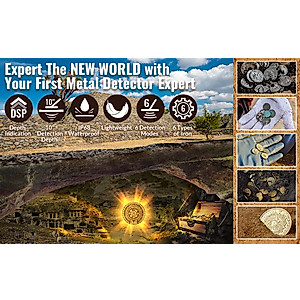 Metal Detector for Adults - Professional Metal Detector Gold and Silver with LCD Display, High Accuracy Waterproof Pinpoint 5 Modes, 10" Coil Lightweight Metales Detectors Stem Adjustable to 60.2"