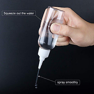 TRENDBOX 2oz Clear Plastic Bottles Applicator with Twist Top Cap BPA-Free For Hair Oils and Liquids 6 Pack with 6pcs Labels