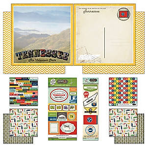 Scrapbook Customs Themed Paper and Stickers Scrapbook Kit, Tennessee Vintage, 12 inch by 12 inch