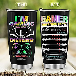 Jekeno Mug Tumbler Gifts for Boys - Gamer Gaming Gamepad Presents for Kids Boys Teen Son Birthday Halloween Christmas Game Controller Cup for Husband Father Dad Coffee Tumbler 20oz Stainless Steel