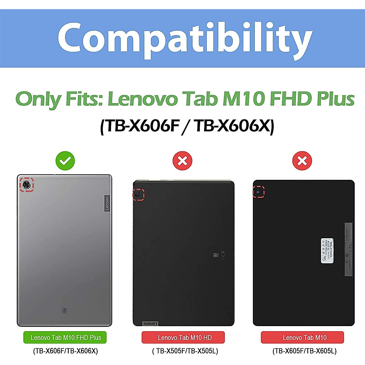 Case for Lenovo Tab M11 TB-331FC with Screen Protector Pen Holder | Herize Lenovo Tab M11 Case with 360 Rotating Kickstand Hand Grip Shoulder Strap | Black