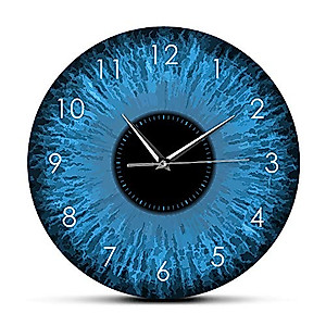 The Geeky Days Blue Eyes Iris Opticianry Silent Quartz Wall Clock Weird Macro Reptilian Eyeballs Eye Designed Home Decor Watch Eye Doctor Ophthalmology Gifts