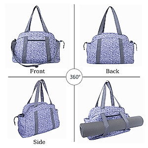 Formva Yoga Mat Bag Large Yoga Mat Tote Sling Carrier Shoulder Bag Carryall Tote Fits Mats Multi-Functional Durable Sport Gym Storage Bag with Pockets and Yoga Mat Strap, Purple