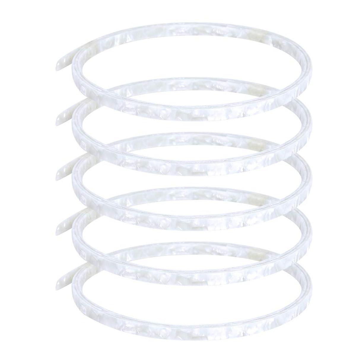 Bnineteenteam 5Pcs Guitar Binding Purfling,6mm Width Celluloid White Pearl Guitar Binding Purfling for Acoustic Guitar Classical Guitars Performance Accessory