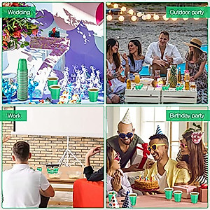 Yinkin 300 Pcs 2 oz Plastic Shot Glasses Disposable 2oz Shot Small Cups 2 oz Mini Party Cups for Valentine's Day Bachelorette Birthday Party(Green)