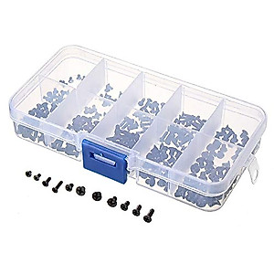 Screw 300pcs/Set Laptop Computer Screws Kit Assemble Fastening Flat Head Black Repair Case