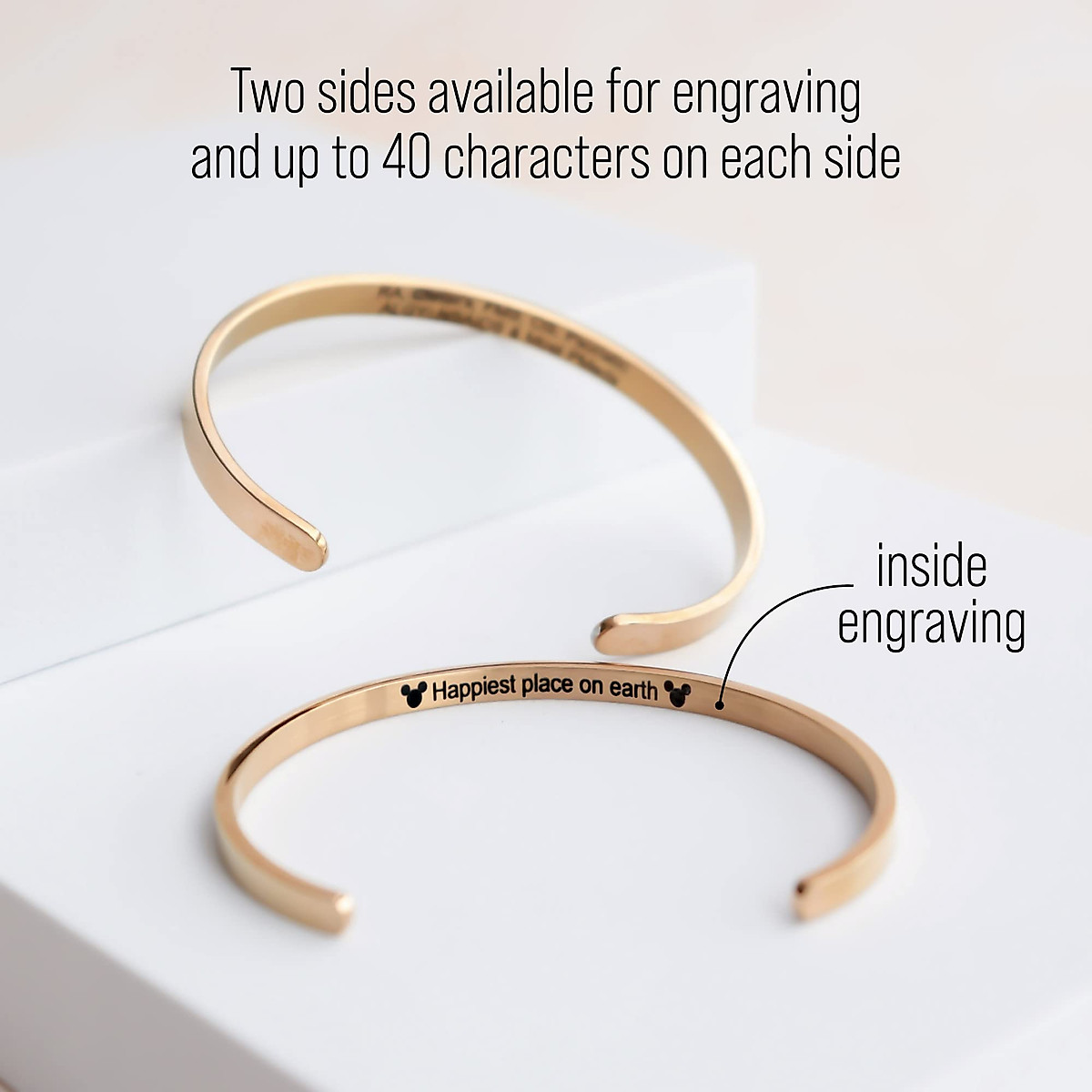 MIA·MIA Personalized Bracelets for Women, Custom Inspirational Engraved Names, Dates & Messages Cuff Bangles