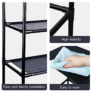 NICECHEF Over The Toilet Storage, 3 Tier Bathroom Organizer Shelf, Freestanding Space Saver with Toilet Paper Holder, Multifunctional Over The Toilet Rack