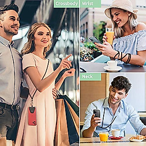 OUTXE Universal Phone Lanyard 2 Packs - 2× Adjustable Neck Strap, 4× Phone Patches- Black
