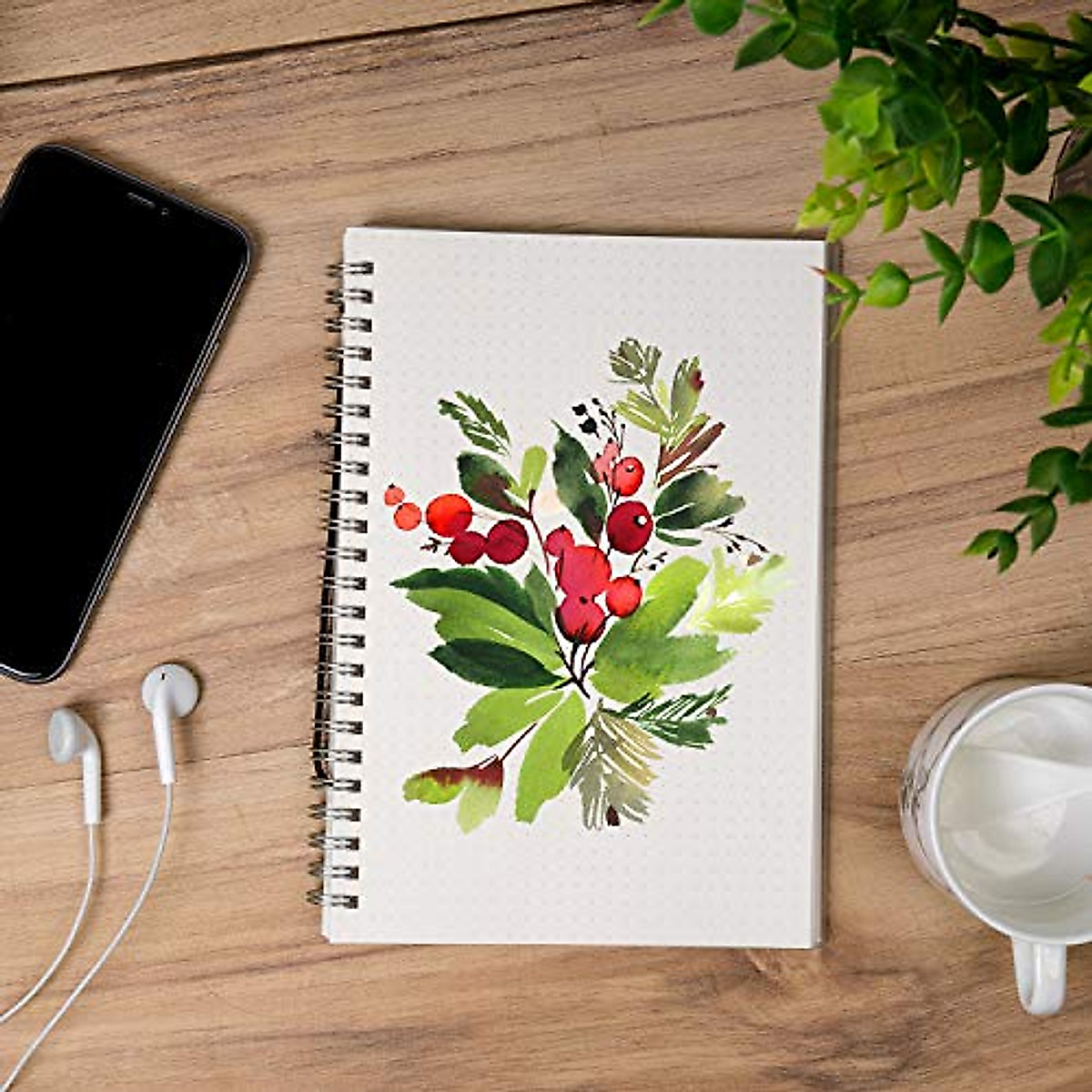 Labkiss Dot Grid Notebook Spiral, A5 Dotted Bullet Grid Journals Bulk, 80 Sheets per Book, Thick Paper Travel Journal Set for Travelers, Students, Office, Wirebound Diary Planner, 5.7x8.3 inch, 4 Pack