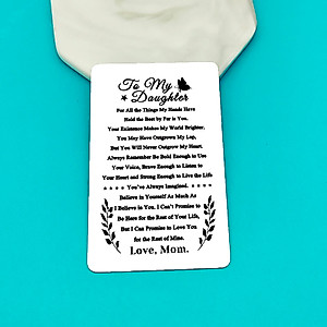 Daughter Gifts from Mom Engraved Wallet Card for Daughter Birthday Christmas Graduation Gifts Mothers Day Wedding Day Gifts To My Daughter Wallet Card from Mom