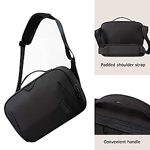 BAGSMART Camera Bag, DSLR Camera Bag, Waterproof Crossbody Camera Case with Padded Shoulder Strap, Anti-Theft Camera Shoulder Bag, Black