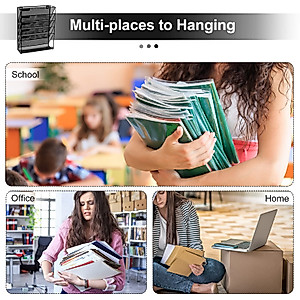 EasyPAG File Organizer Mesh 5 Tier Vertical Hanging Wall File Holder with Bottom Flat Tray ,Black