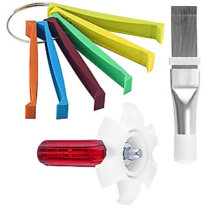 AMI PARTS 3 PCS Air Conditioner Fin Comb Condenser Fin Straightener Include FCR6 Fin Comb, Plastic Air Conditioner Fin Comb and Metal Radiator Fin Comb for Air Conditioner Condenser