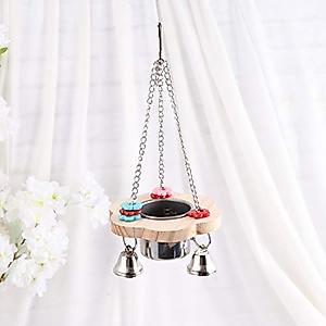 Chew Toys 2pcs Steel Bells Toy- Toys Wooden Size Drinking Pet Parrot Bowl Food Stainless Swing Cage Stand Hanging Practical Wood Chewing with Interactive Small Feeding Large Bird Cage