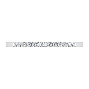 FINEROCK 1/10 Carat Diamond Anniversary Ring Band in 10K White Gold (Ring Size 4)
