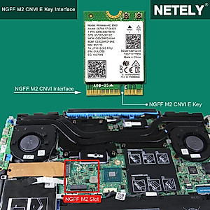 NETELY Wireless-AC 9560NGW NGFF M2 CNVI Interface CRF WiFi Adapter, Wireless-AC 2030Mbps (2.4GHz 300Mbps & 5GHz 160MHz 1730Mbps), Bluetooth 5.0, Intel Wireless-AC 9560NGW (Wireless-AC 9560NGW)