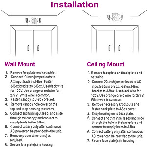 8 Pack Double Sided LED Emergency EXIT Sign Combo, Two LED Lights, Backup Battery, US Standard Red Letter Emergency Exit Lighting, Commercial Grade, 120-277V, Fire Resistant (UL 94V-0)