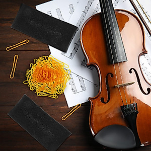 2 Pcs Kids Violin Shoulder Pads Soft Foam Violin Shoulder Rest Violin Sponge Violin Shoulder Pillow with Yellow Rubber Bands for Party Wedding Concerts Player Cushion, 3/4-1/2