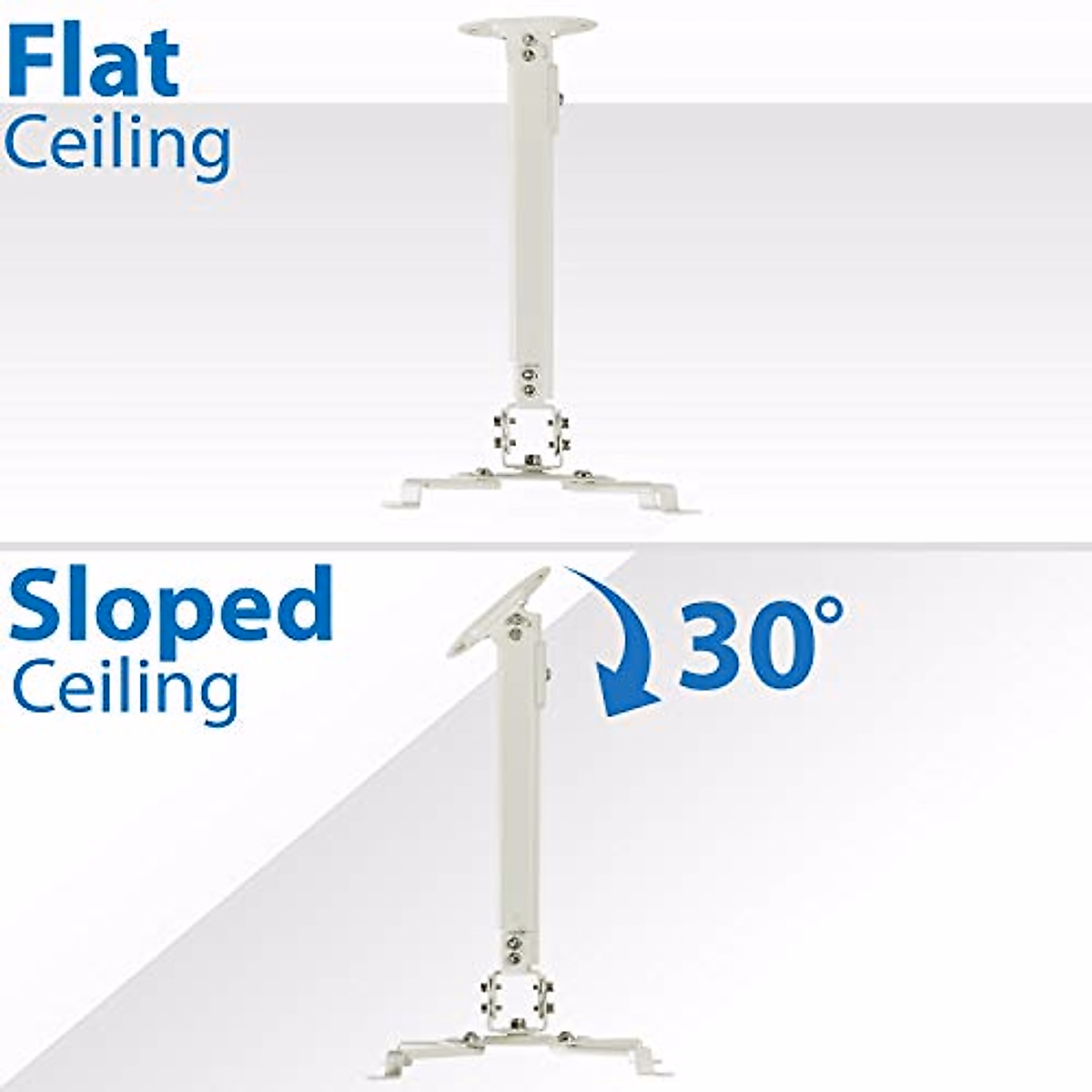 Mount-It! Ceiling Projector Mount | Full Motion and Height Adjustable from 14.5 - 21.5 Inches | Universal Bracket Fits Epson, Optoma, Benq, and Viewsonic Projectors | 30 Lbs Capacity (Medium)