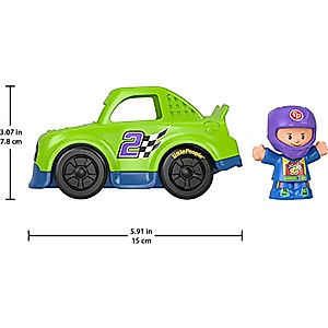 Fisher-Price Little People Race Car, Push-Along Vehicle and Figure Set for Toddlers and Preschool Kids Ages 1-5 Years