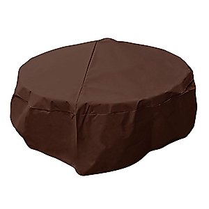 Elemental 38" Inch Brown Round Firepit Cover Durable Fabric, Water Resistant UV Protected