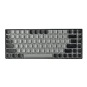YMDK 128 PBT Double Shot Doubleshot Shine Through ANSI ISO OEM Profile Pudding Keycaps Key caps for MX Mechanical Keyboard 61 68 87 104 (128 Black Gray)