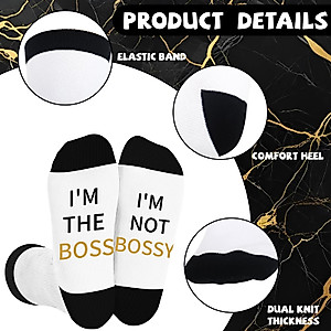 4 PCS Best Boss Lady Gifts Thank You Gifts for Women Includes 20 Oz Black Marble Tumbler Cotton Socks A6 Notepad with Ballpoints, Appreciation Day Boss Day Office Leader Christmas Gift