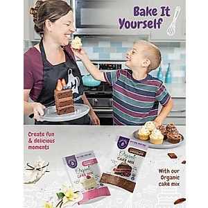 APRON HEROES - Organic Cake Mix, Chocolate, Vanilla, No Artificial Flavors, Homemade Taste, Delicious, Organic, & Natural Ingredients, Baking Mix, Cupcake Mix and, Cake Mix, Organic Food