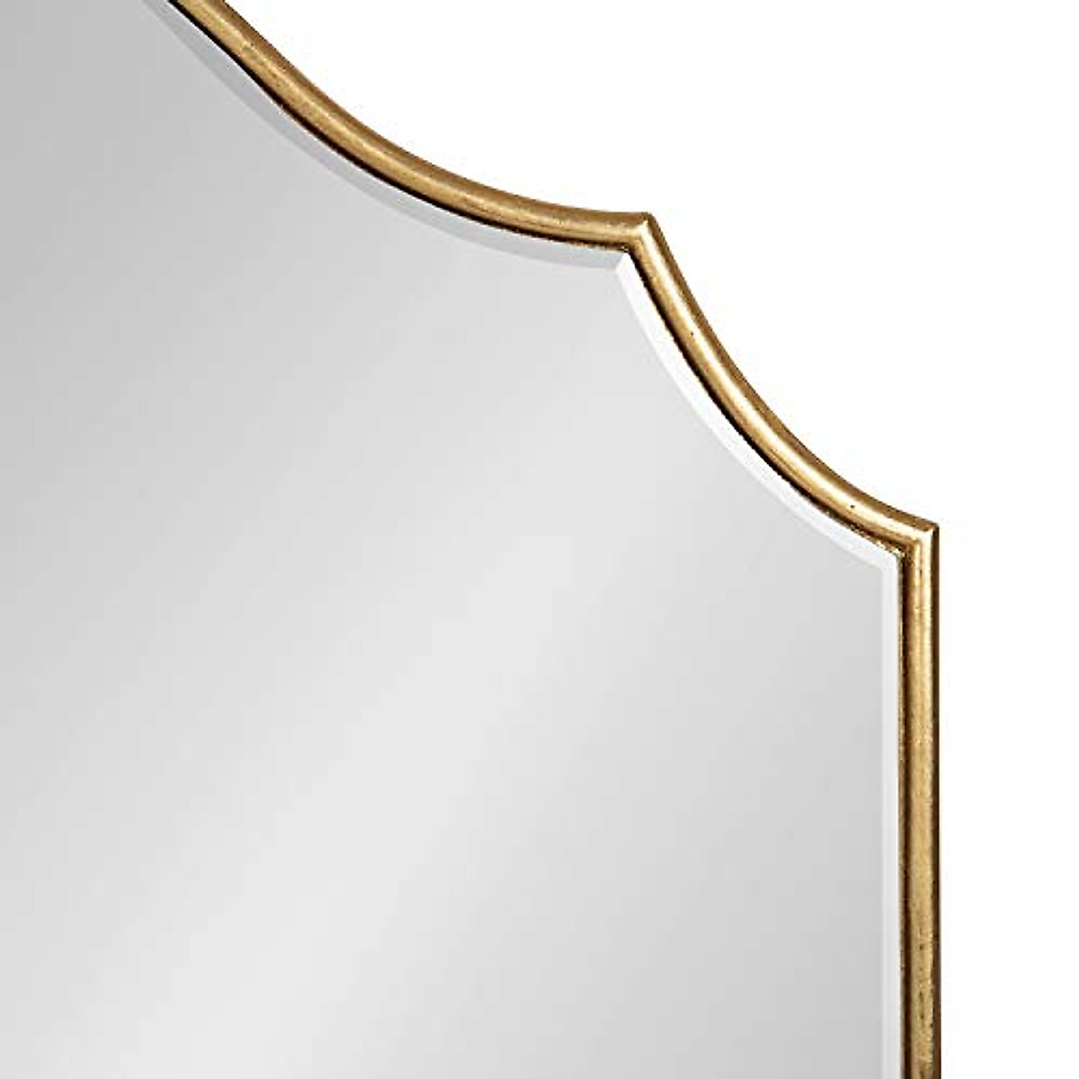 Kate and Laurel Leanna Glam Horizontal Wall Mirror, 27.5 x 31.5, Gold, Sophisticated Large Mirror for Wall