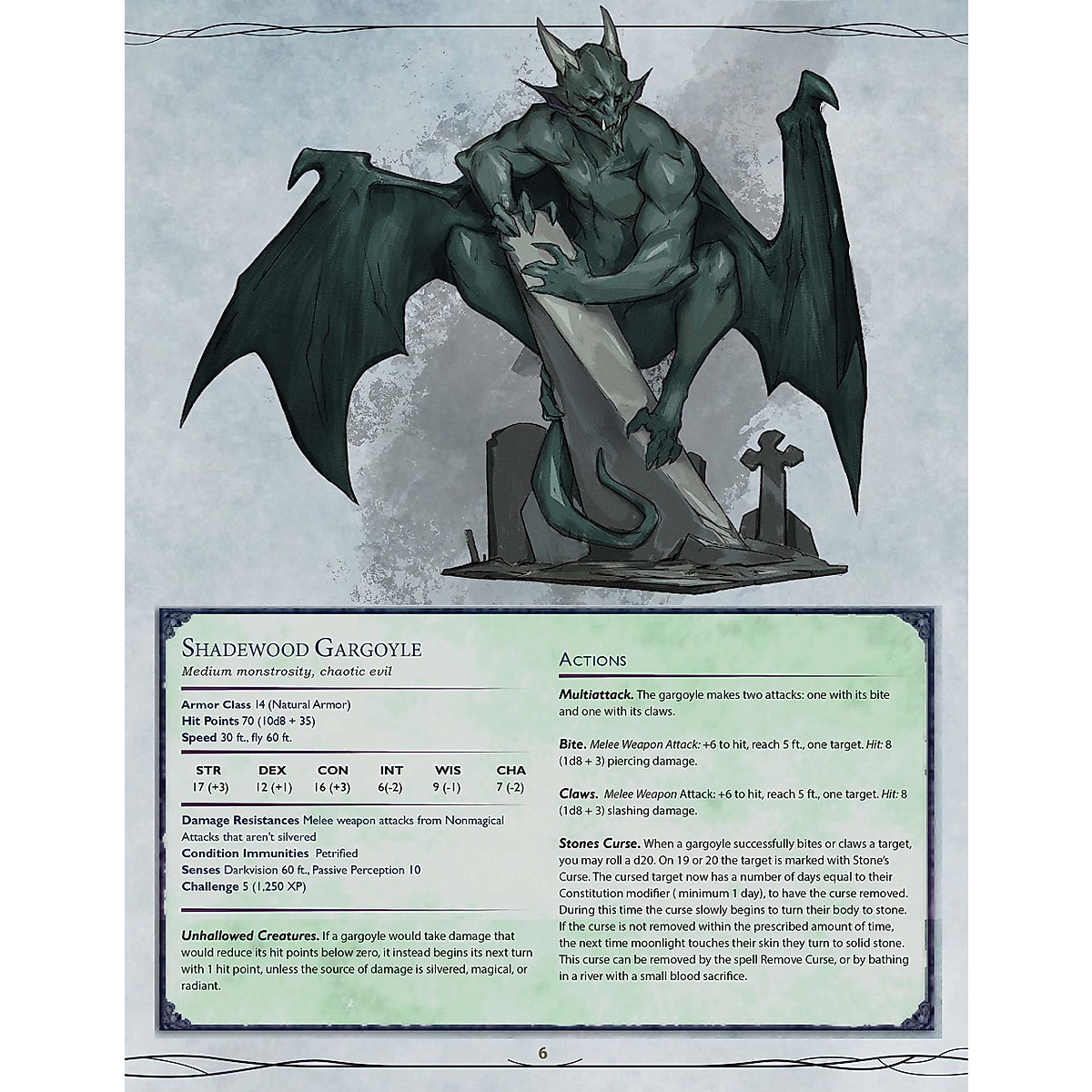 DUNGEON CRAFT Unpainted Miniatures, Compatible with DND, RPG, Tabletop Games, Roleplaying Figures for Your Next Dungeons & Dragons Quest, Mini Gaming Action Figures (The Shadewood Gargoyle)