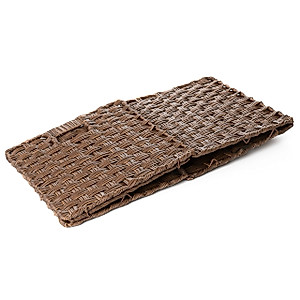 Foldable Synthetic Plastic Wicker Storage Basket with Iron Wire Frame By Blue Ridge Basket Company (Set of 2)