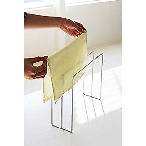Yamazaki Dish Home Dishcloth Hanger | Steel | Towel Holder, One Size, White