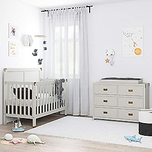Baby Relax Mile 5-in-1 Convertible Crib, Soft Gray