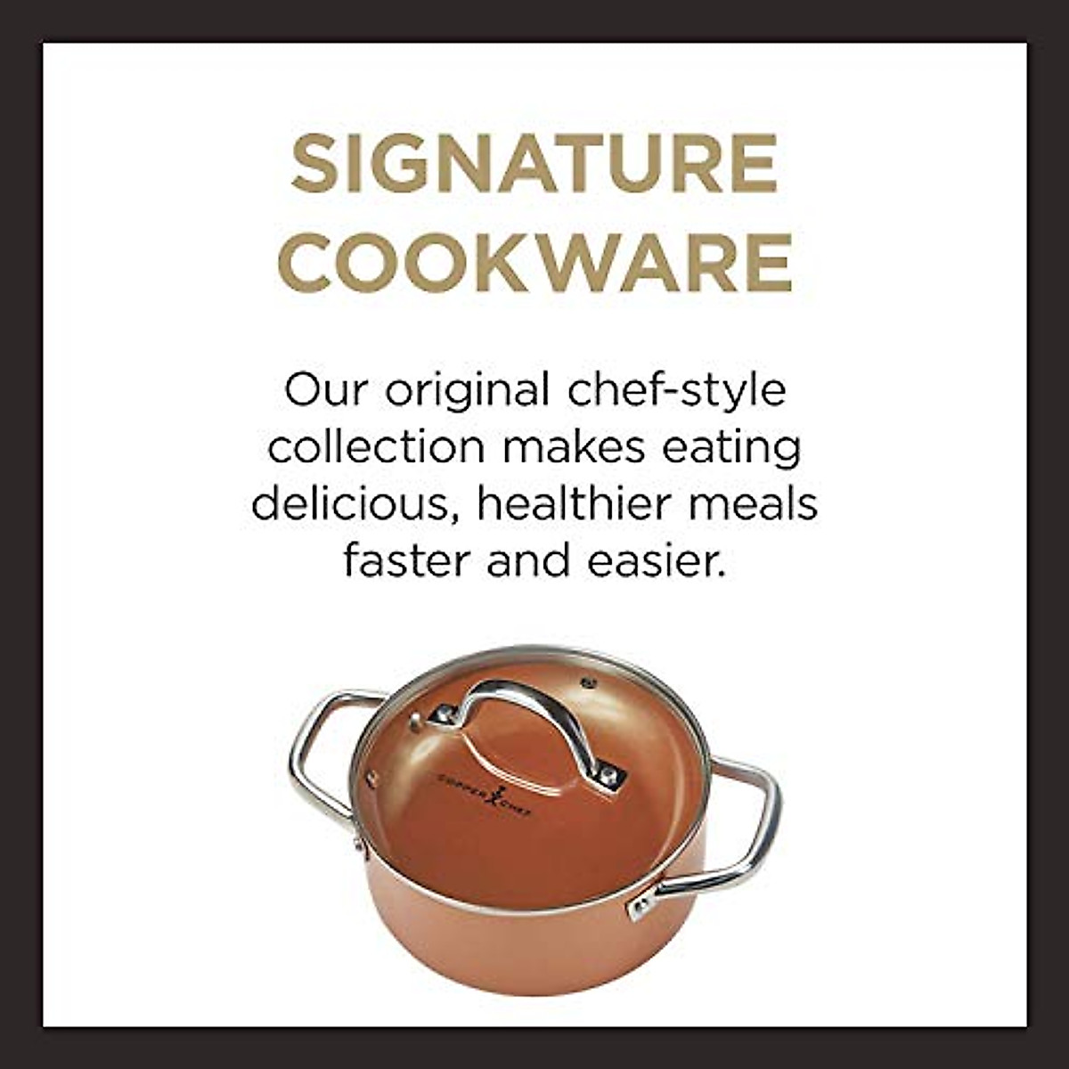 Copper Chef Cookware 9-Pc. Round Pan Set, Aluminum and Steel with Ceramic Non-Stick Coating Cookware Set, Includes Lids, Frying and Roasting Pans Accessories, Pots and Pans Set