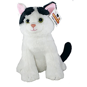 Shelter Pets Series One: Nibbles The Cat - 10" White and Black Kitten Plush Toy Stuffed Animal - Based on Real-Life Adopted Pets - Benefiting The Animal Shelters They were Adopted from