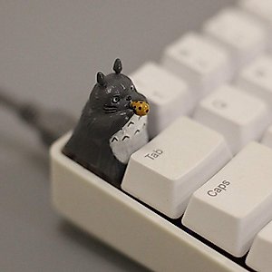 HFSECURITY Totoro Keycaps for Cherry Mx Switch Mechanical Gaming Keyboard Keycaps Replacement DIY Japanese Anime Style Totoro Keycaps