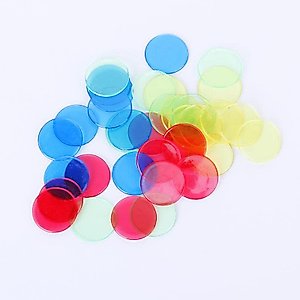 Tiuimk Set of 100 Reusable Plastic Bingo Chips in 4 Colors - 2cm Diameter for Bingo Cards