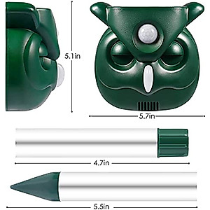 Ultrasonic Cat Deterrent, Outdoor 5 Modes Solar Powered Deterrent Device with Motion Sensor and Flashing Light, IP44 Waterproof Device for Garden, Farm, Yard, Dogs, Cats, Birds and More