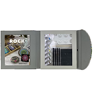 SpiceBox Rock Painting Kit for Adults and Teens, DIY Arts and Crafts Creative Activities, Make Your Own Painted Rocks, Multi Colors, (13459)