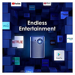 Halo Mini Portable Projector Screenless TV with 17100mAh Battery 1080P Full HD Android 9.0 3D Home Cinema 800Ansi Lumens ( Color : Halo )