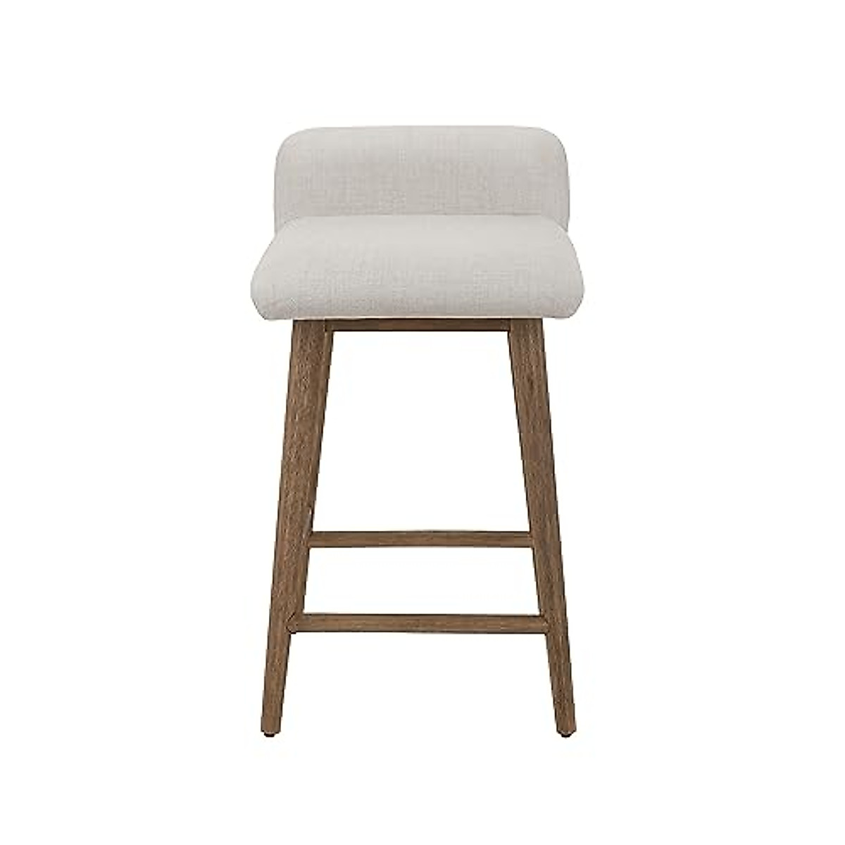 Ball & Cast Upholstered Counter Height Bar Stools 24 inch Kitchen Wooden Stool Chairs Set of 2, Linen