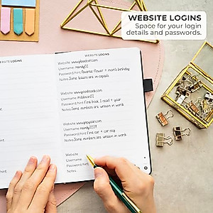 Clever Fox Address Book with alphabetic tabs - PU Leather Telephone and Address Book for Keeping Contacts Safe, Contact Organizer Journal, Medium Size (5.3″ x 7.7″) Hardcover, Black