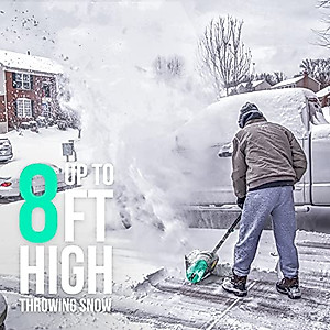 Litheli Cordless Snow Shovel, 20V 12-Inch Battery Powered Snow Thrower, Battery Snow Blower with Auxiliary Handle, with 4.0Ah Li-ion Battery & Charger