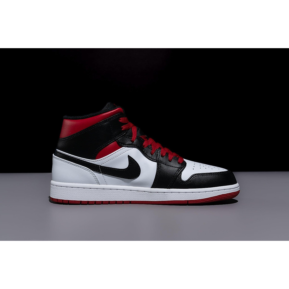 Air Jordan 1 Mid Men's Shoes Size - 9.5 White/Gym Red-Black
