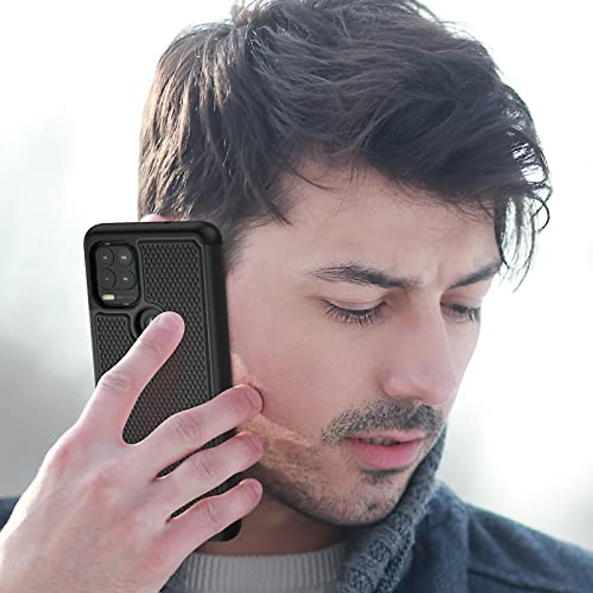 for Motorola Moto G Stylus 5G Case: Dual Layer Protective Heavy Duty Cell Phone Cover Shockproof Rugged with Non Slip Textured Back - Military Protection Bumper Tough - 6.8inch (Matte Black)