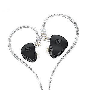 Linsoul KZ AST 24 Units Balanced Armature Combination in-Ear Earphones IEM with Detachable 2pin 0.75 Cable for Musicians Audiophile (Without mic, Black)
