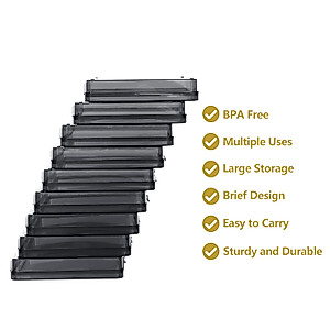 IDekooror Photo Storage Box 5" x 7", 18 Inner Extra Large Photo Case Photo Organizer Acid-Free Photo Boxes Storage, Plastic Craft Storage Box with Handle for Pictures Stickers Stamps Seeds(Black)