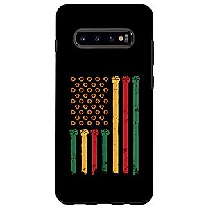 Galaxy S10+ June 19, 1865 US Flag Fisting Hands and Flowers Case