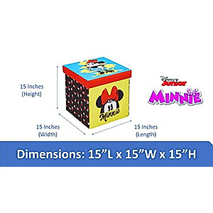 Disney Minnie Mouse Storage Ottoman, 15” Toy Box